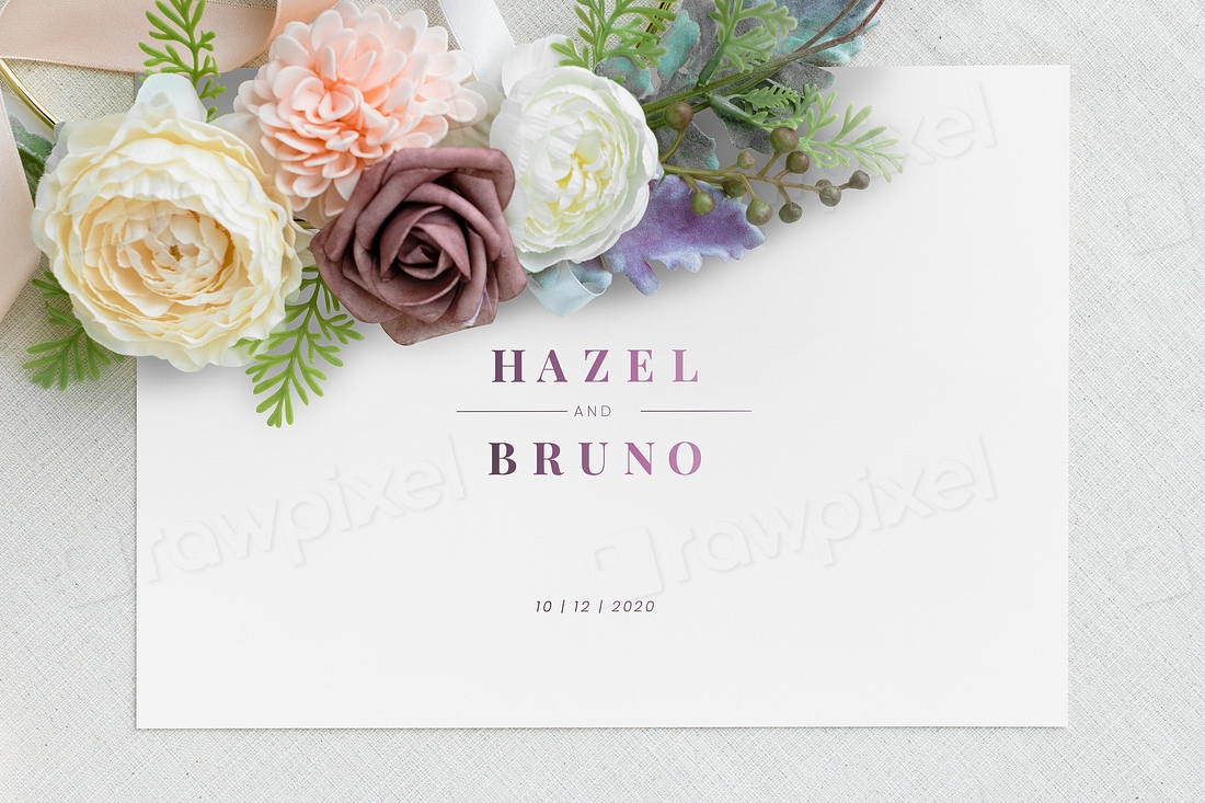White wedding invitation card template | Premium PSD Mockup - rawpixel