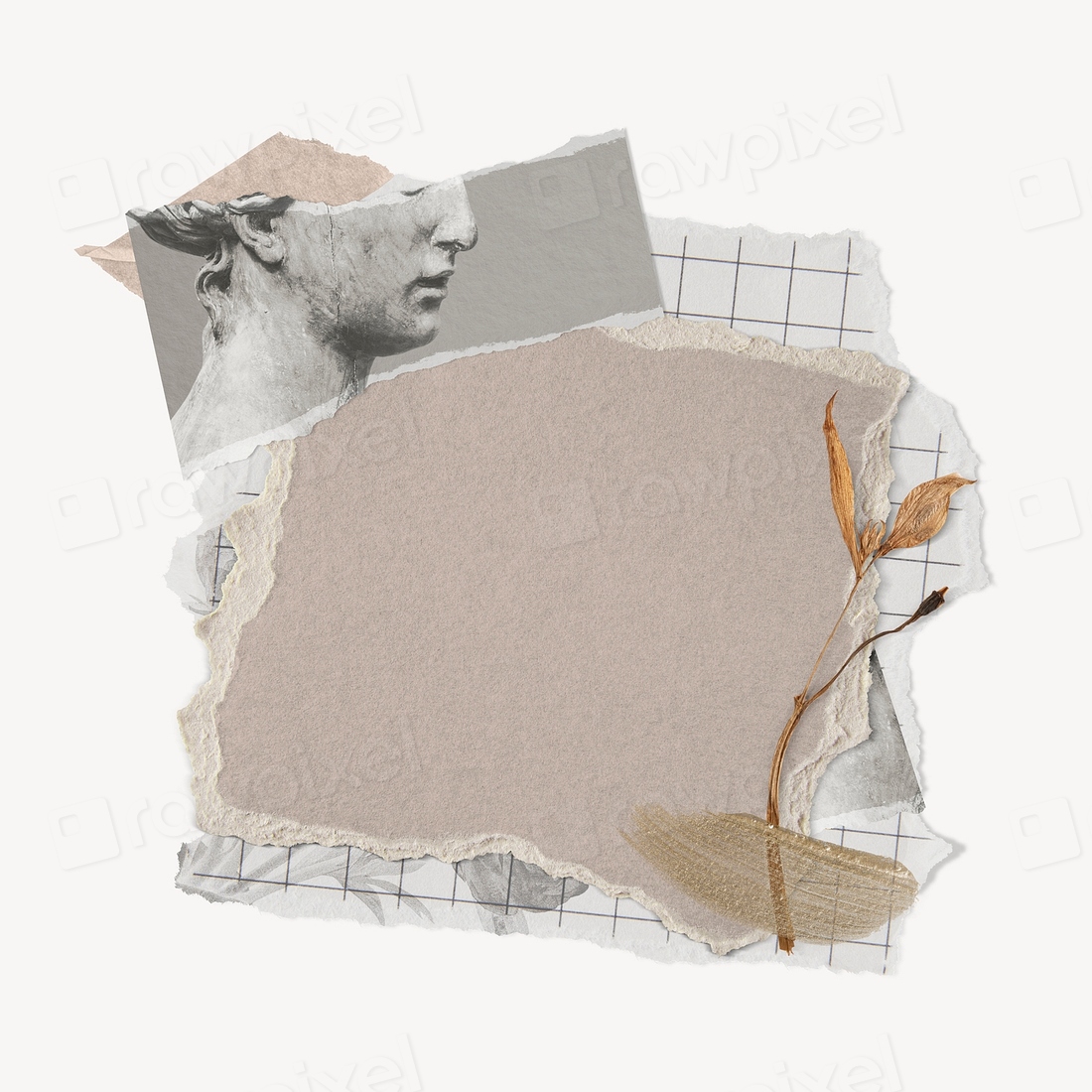 Autumn aesthetic paper collage mockup | Premium PSD Mockup - rawpixel