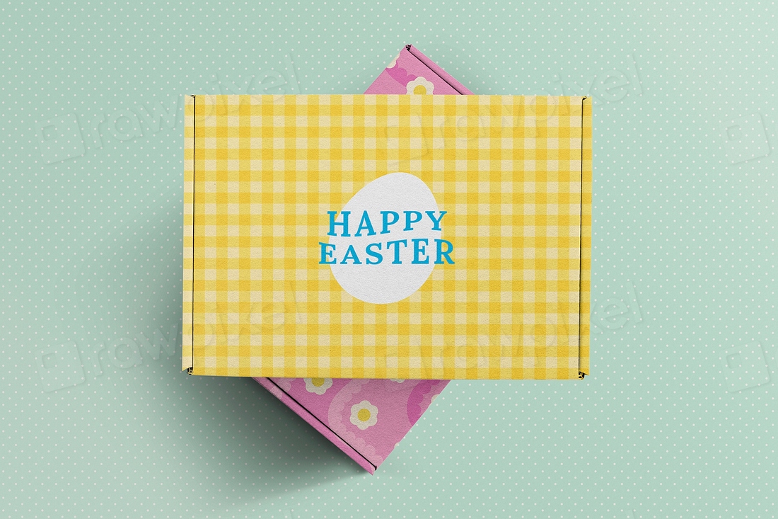 Easter paper box mockup, cute | Premium PSD Mockup - rawpixel