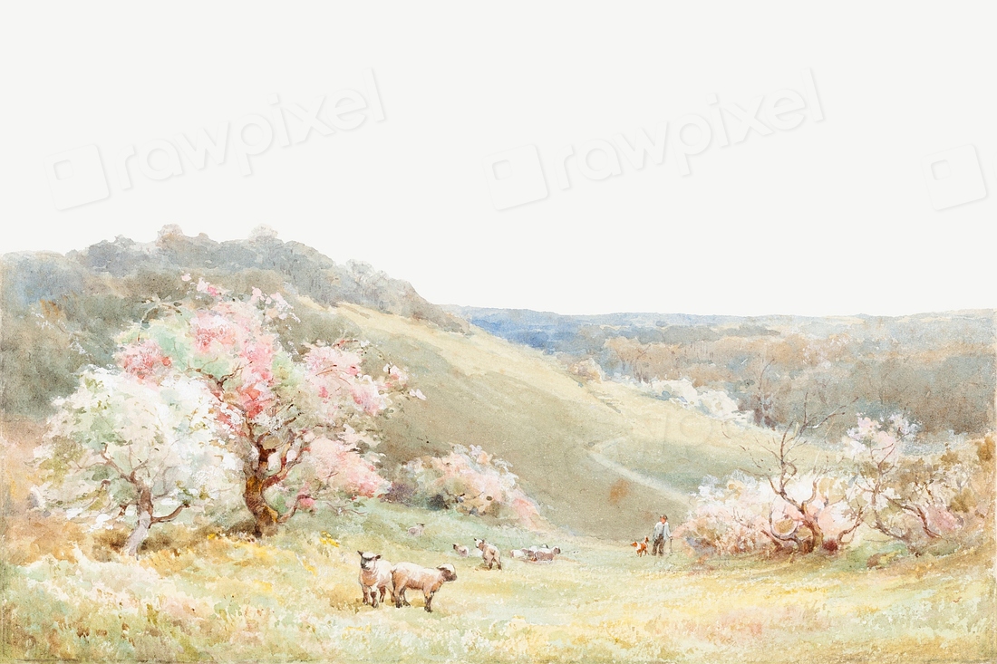 Spring nature watercolor border psd. | Premium PSD - rawpixel