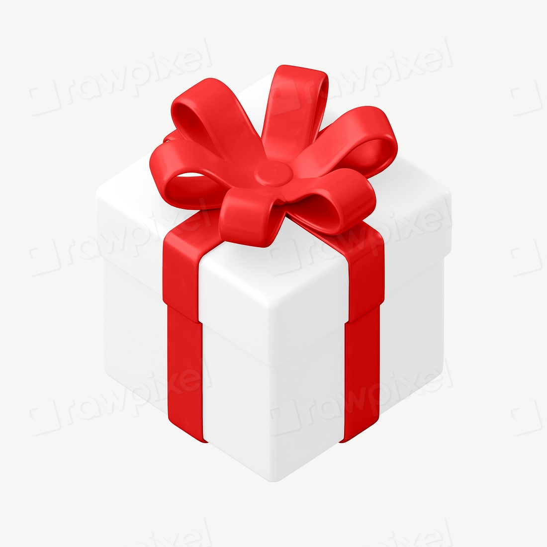 White gift box clipart, 3d | Premium PSD - rawpixel