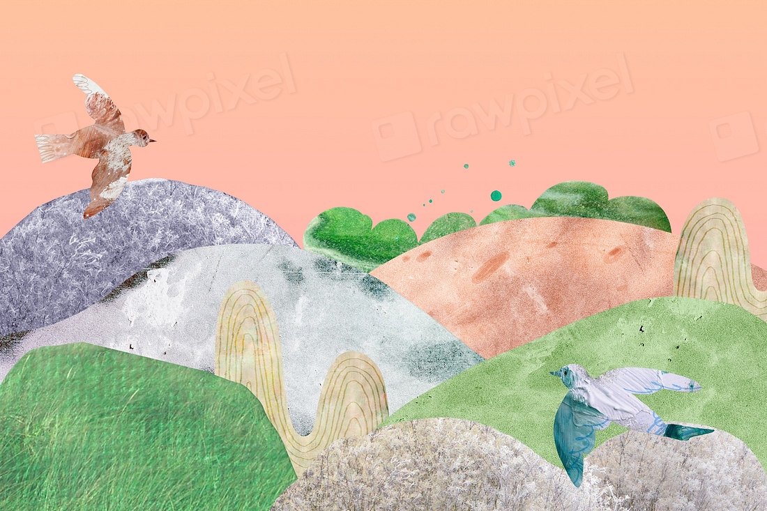 Colorful nature collage background, mountains | Premium Photo ...