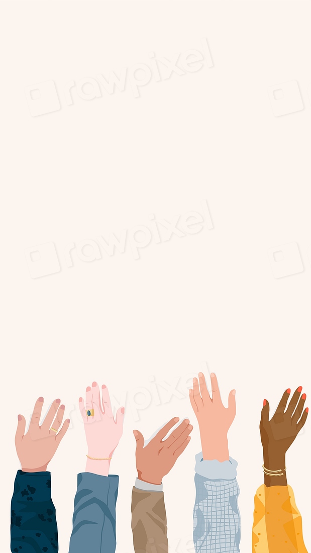 Hands raising phone wallpaper, vector | Premium Photo Illustration ...