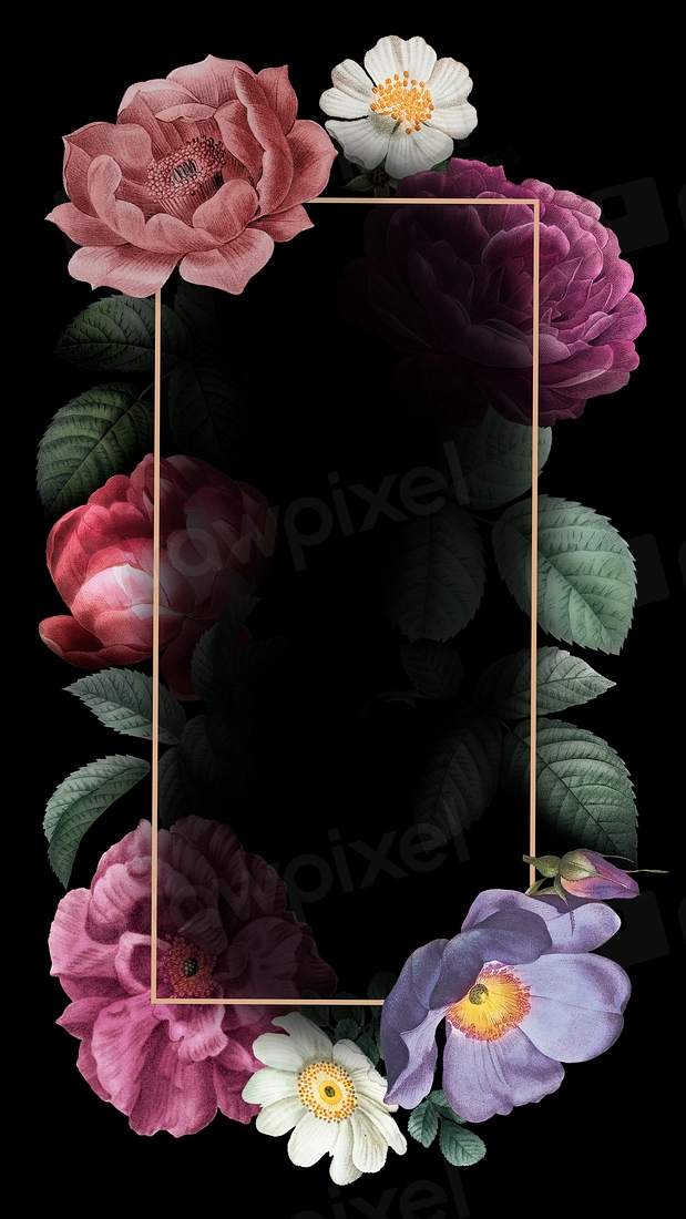 Aesthetic Floral Frame Mobile Wallpaper Premium Photo Illustration Rawpixel
