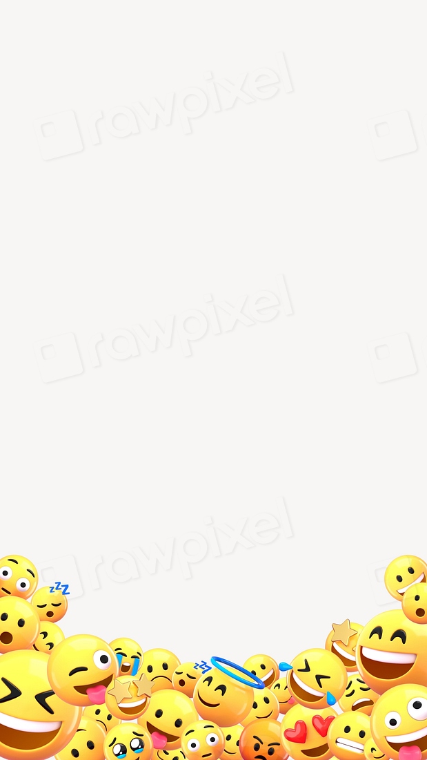 Cute emoticons border mobile wallpaper, | Premium Photo - rawpixel