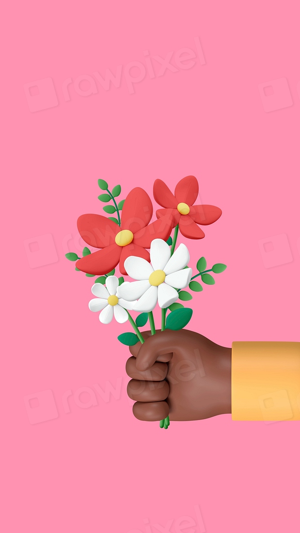 Hand holding flowers mobile wallpaper, | Premium Photo - rawpixel