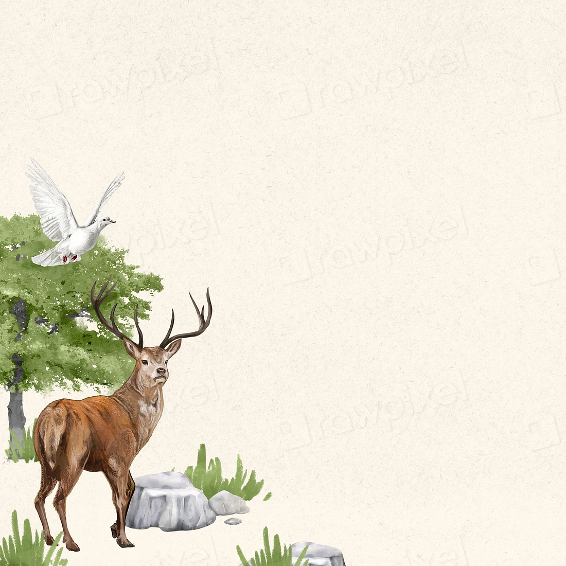 Aesthetic stag background, wildlife and | Premium Photo - rawpixel