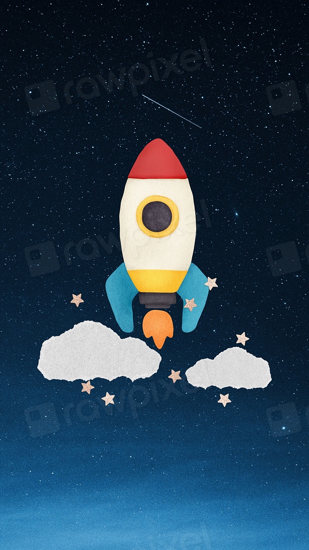 Space rocket mobile wallpaper, night | Premium Photo - rawpixel