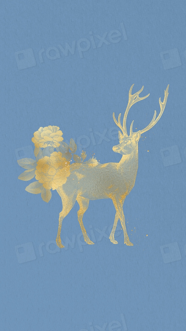 Aesthetic gold stag iPhone wallpaper, | Premium Photo - rawpixel