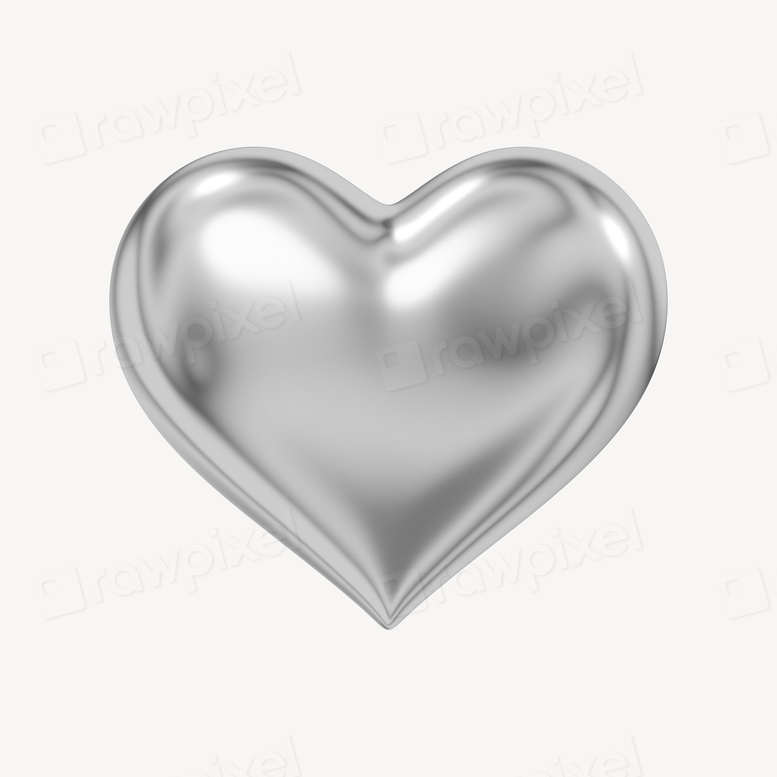 Metallic silver heart, 3D illustration | Premium Photo - rawpixel