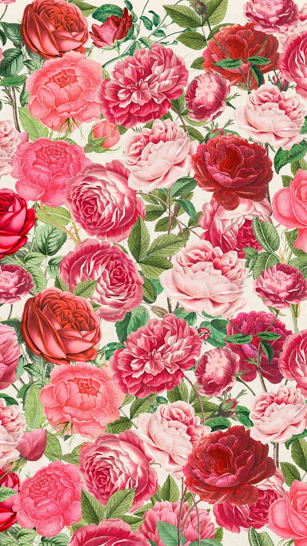 Pink rose pattern phone wallpaper, | Premium Photo - rawpixel