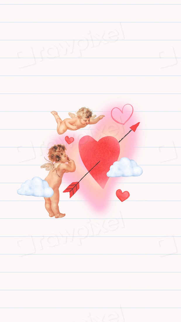 Pink Valentine's cupid phone wallpaper, | Premium Photo - rawpixel