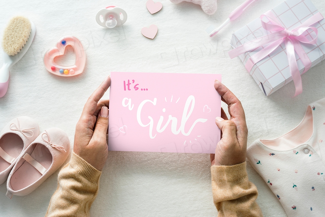 Flat lay of baby shower | Premium PSD Mockup - rawpixel