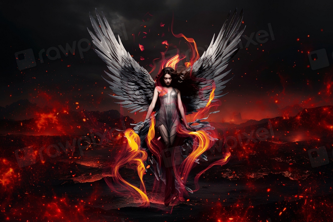 Cursed female angel fantasy remix | Premium Photo Illustration - rawpixel