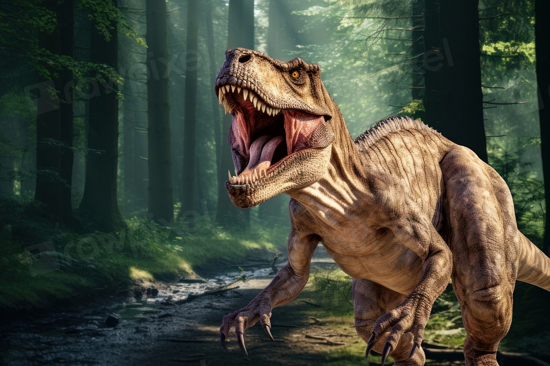 Dinosaur T-rex forest fantasy remix | Free Photo Illustration - rawpixel