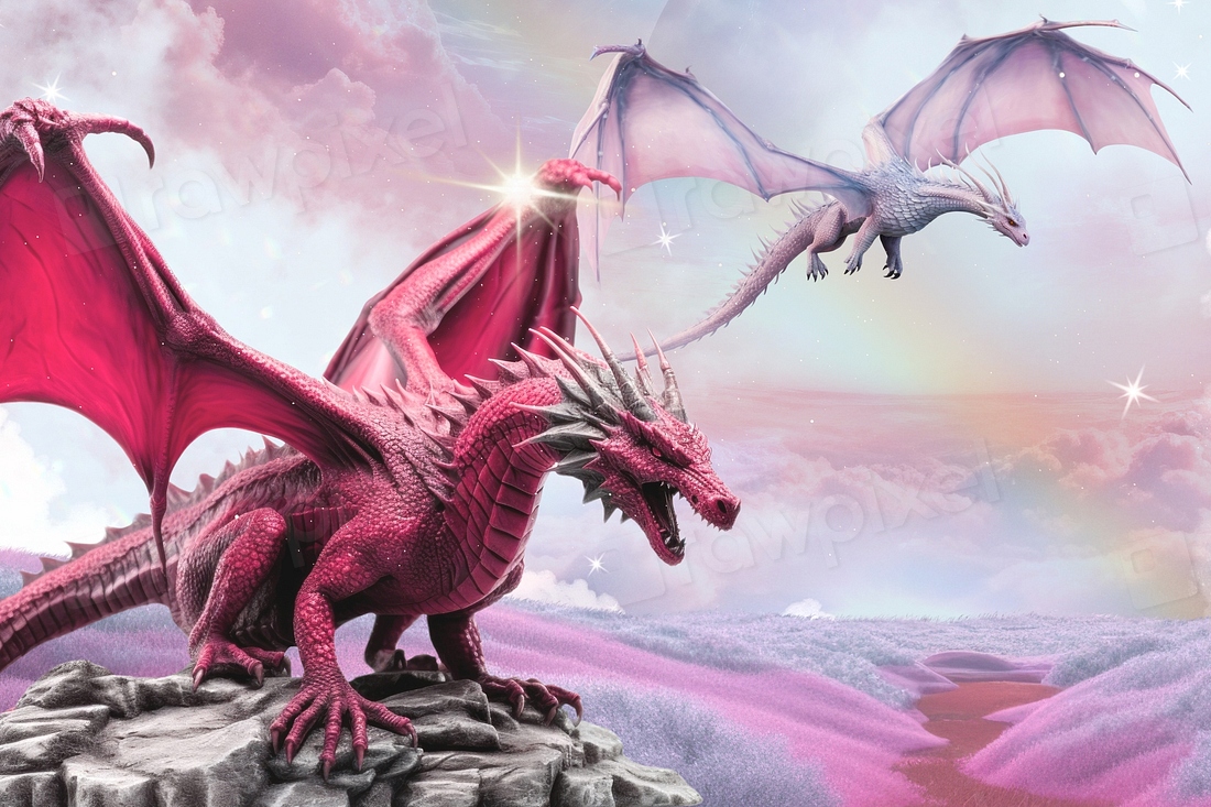 Dragons in dreamland fantasy remix | Free Photo Illustration - rawpixel