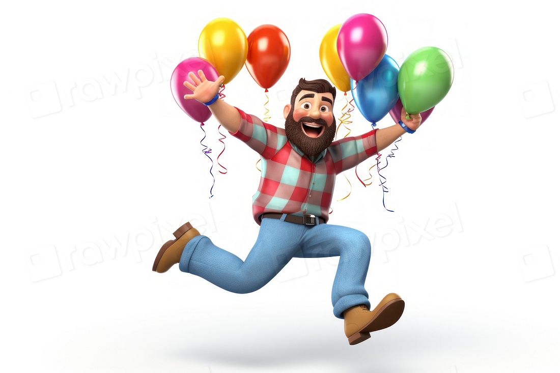 Man Dancing birthday balloon dancing. | Free Photo Illustration - rawpixel