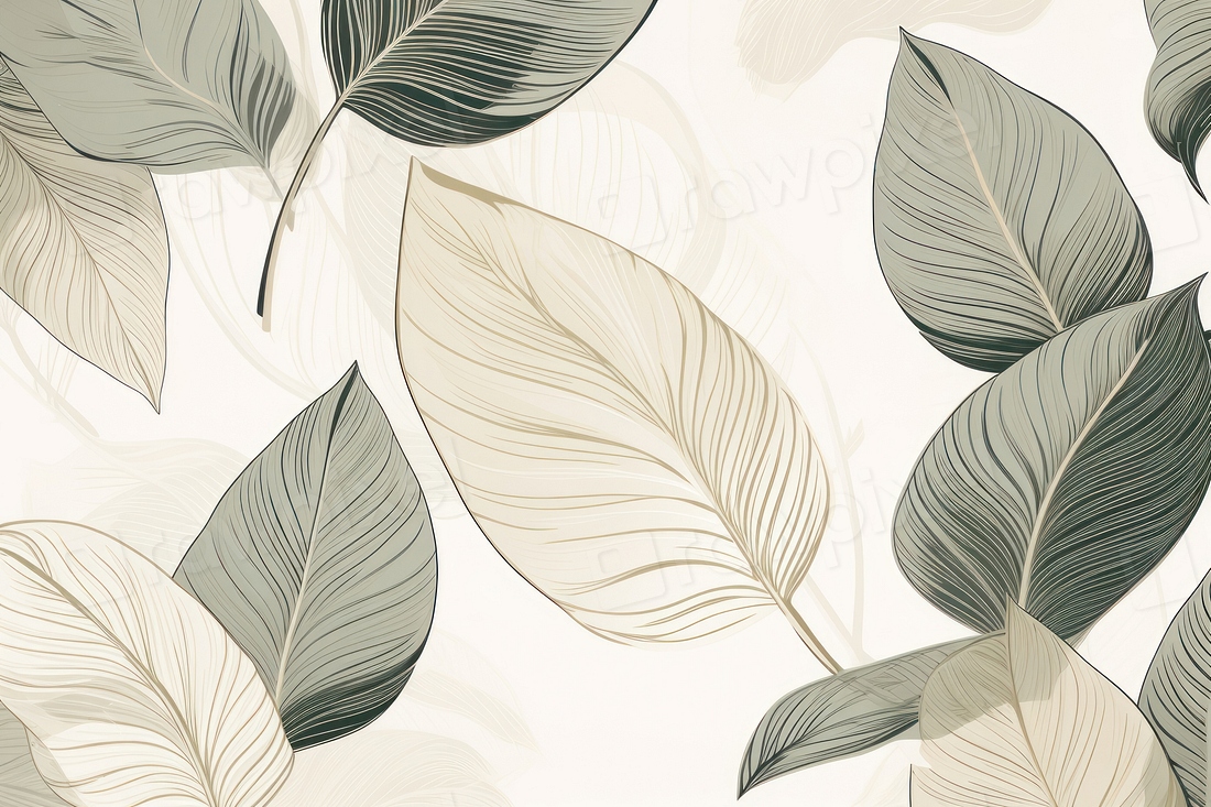 Botanical leaves pattern line art | Premium Photo Illustration - rawpixel