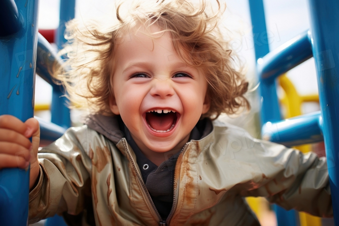 Fun playground laughing outdoors. AI | Free Photo - rawpixel