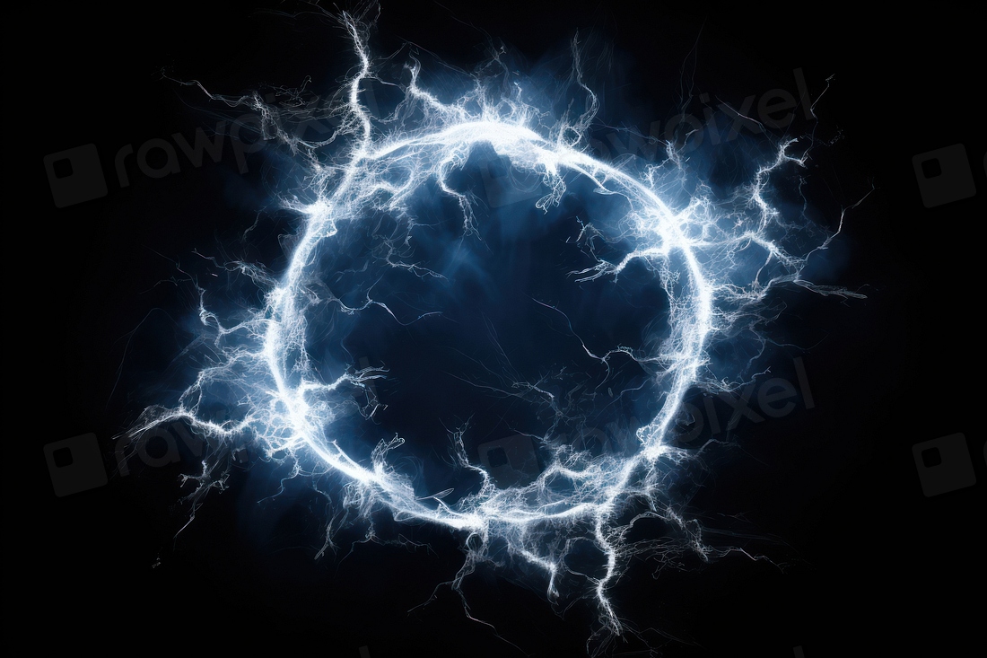 Electric shock circle shape thunderstorm | Premium Photo - rawpixel