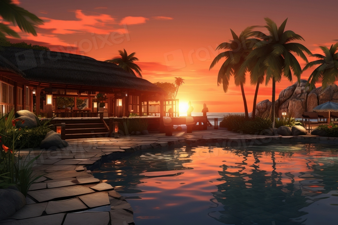 Resort architecture landscape building. AI | Premium Photo Illustration ...
