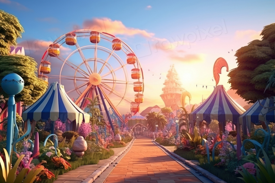 Landscape outdoors carnival sunset. | Premium Photo Illustration - rawpixel