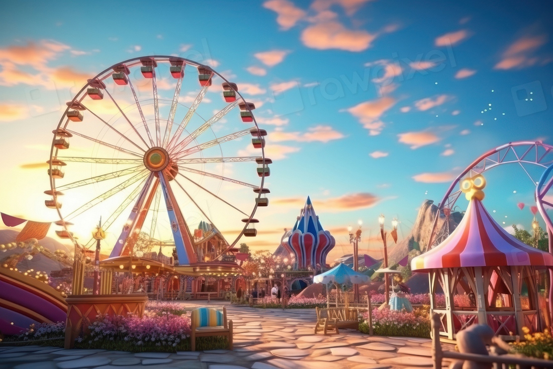 Landscape outdoors carnival sunset. | Premium Photo Illustration - rawpixel