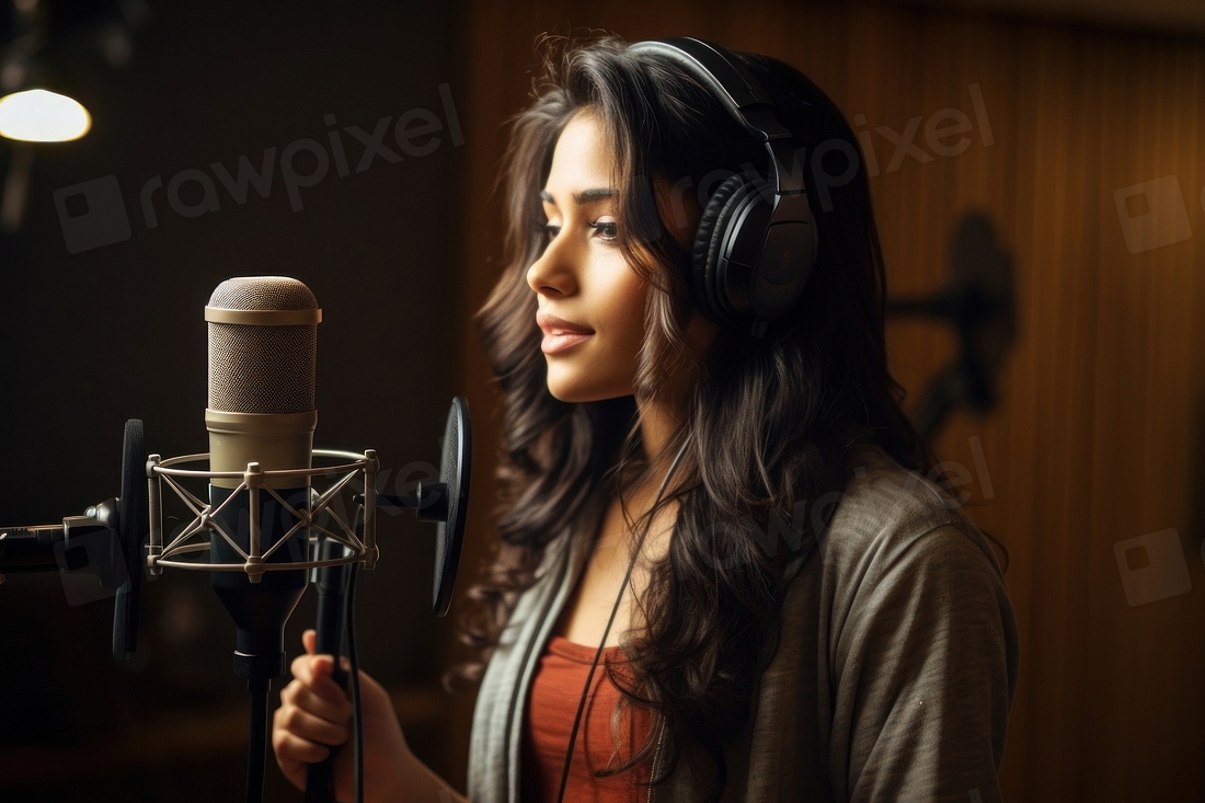 Recording studio microphone women woman. | Free Photo - rawpixel