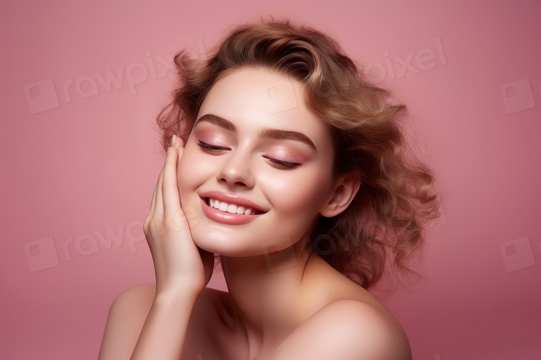 Gorgeous touching cheeks portrait adult | Premium Photo - rawpixel