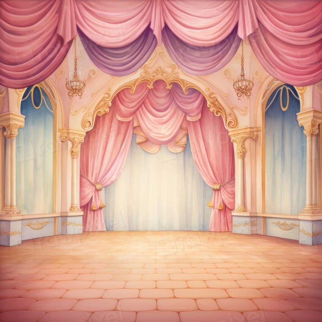 Stage indoors theater architecture. | Premium Photo Illustration - rawpixel