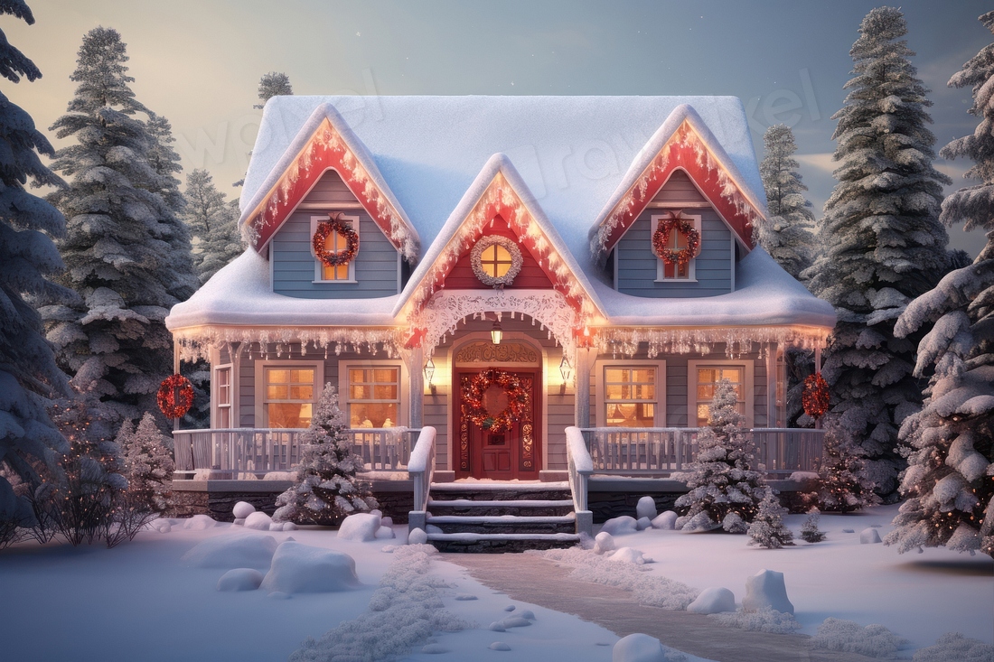 Chirstmas house architecture christmas building. | Premium Photo ...