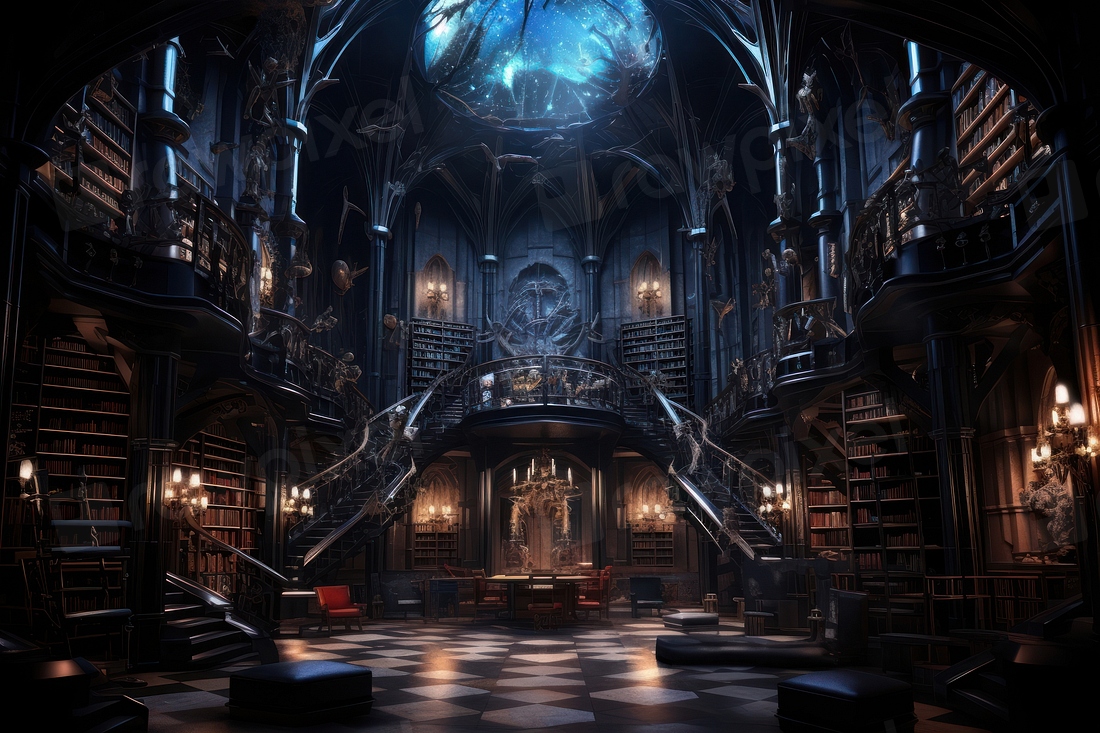 Cursed library magic world architecture | Premium Photo - rawpixel