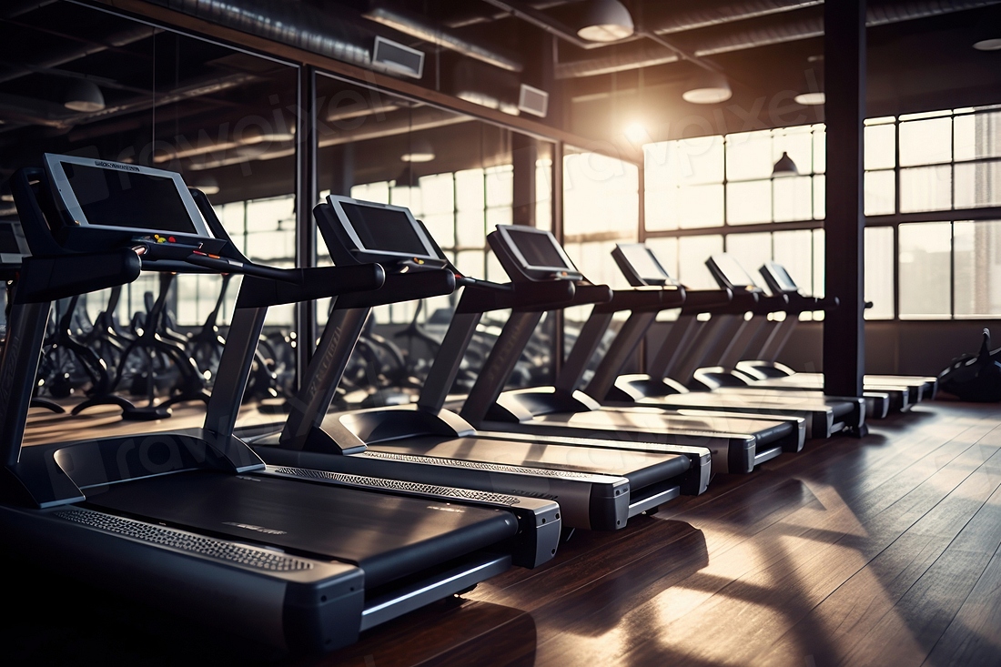 Treadmill gym sports architecture. AI | Premium Photo - rawpixel