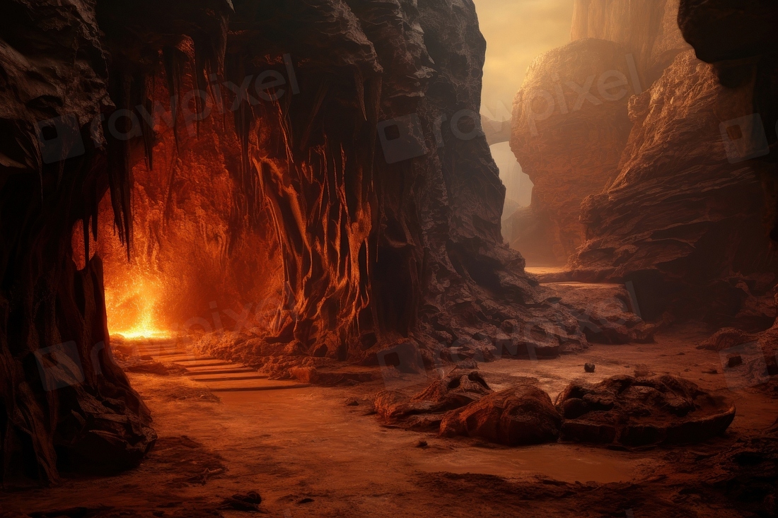 Volcanic lair landscape nature cave. | Free Photo - rawpixel