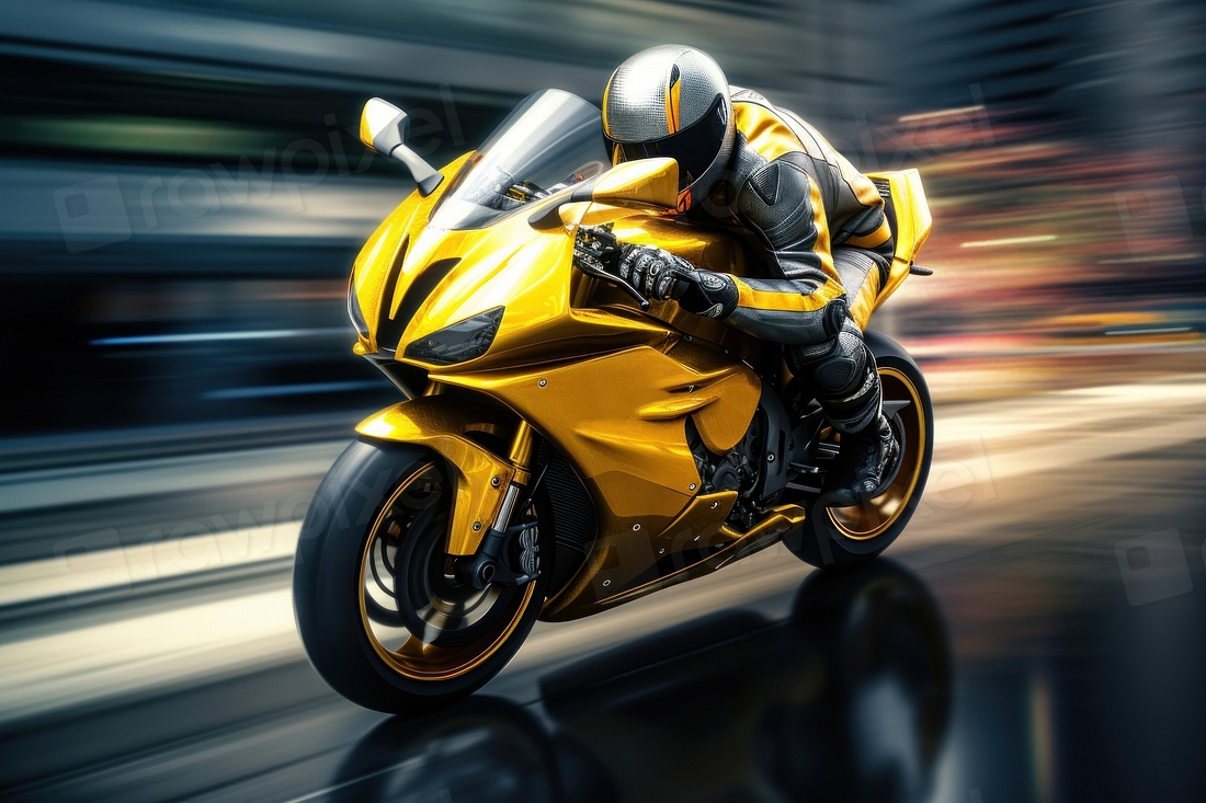 Yellow motorcyclist motorcycle vehicle helmet. | Free Photo - rawpixel