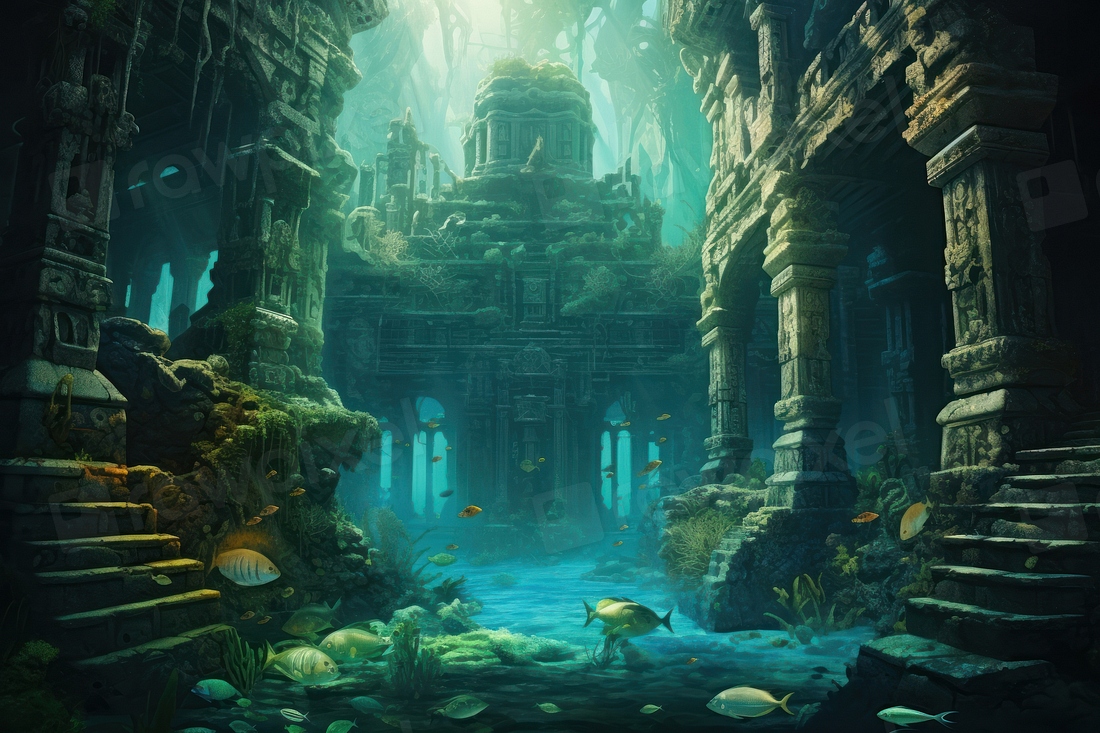 Atlantis backdrop undersea outdoors fish. | Premium Photo - rawpixel
