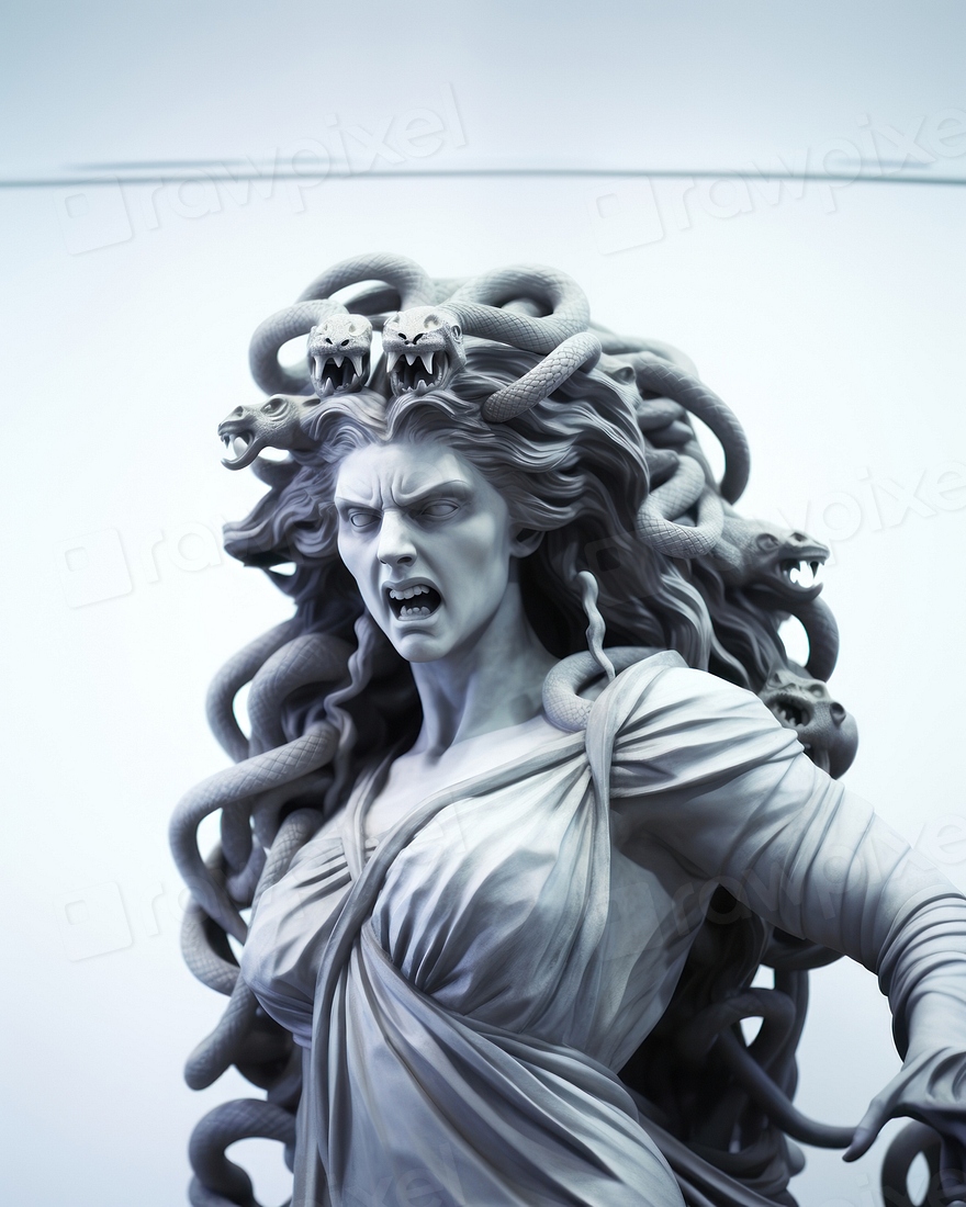 Medusa angry sculpture statue art. | Premium Photo Illustration - rawpixel
