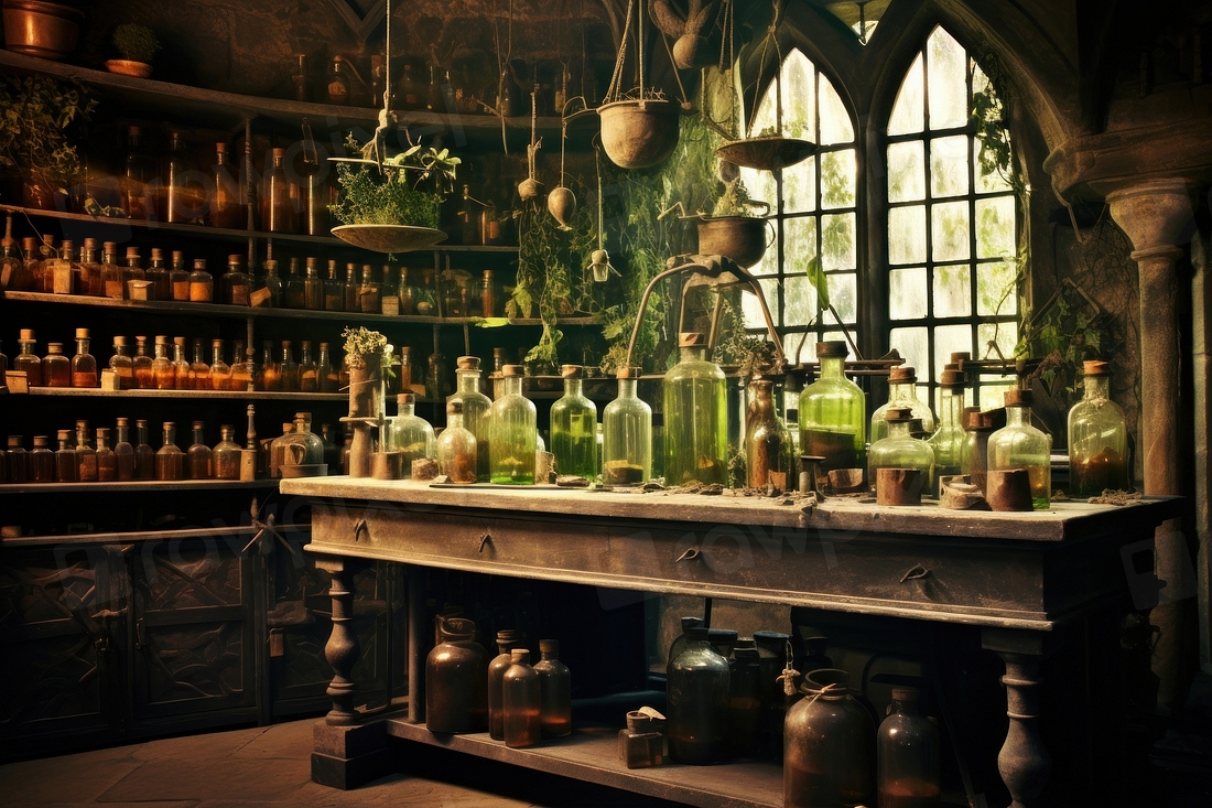 Potion racks bottle plant architecture. | Free Photo - rawpixel