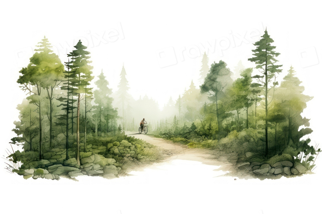 Bike trail forest landscape outdoors | Premium Photo Illustration ...