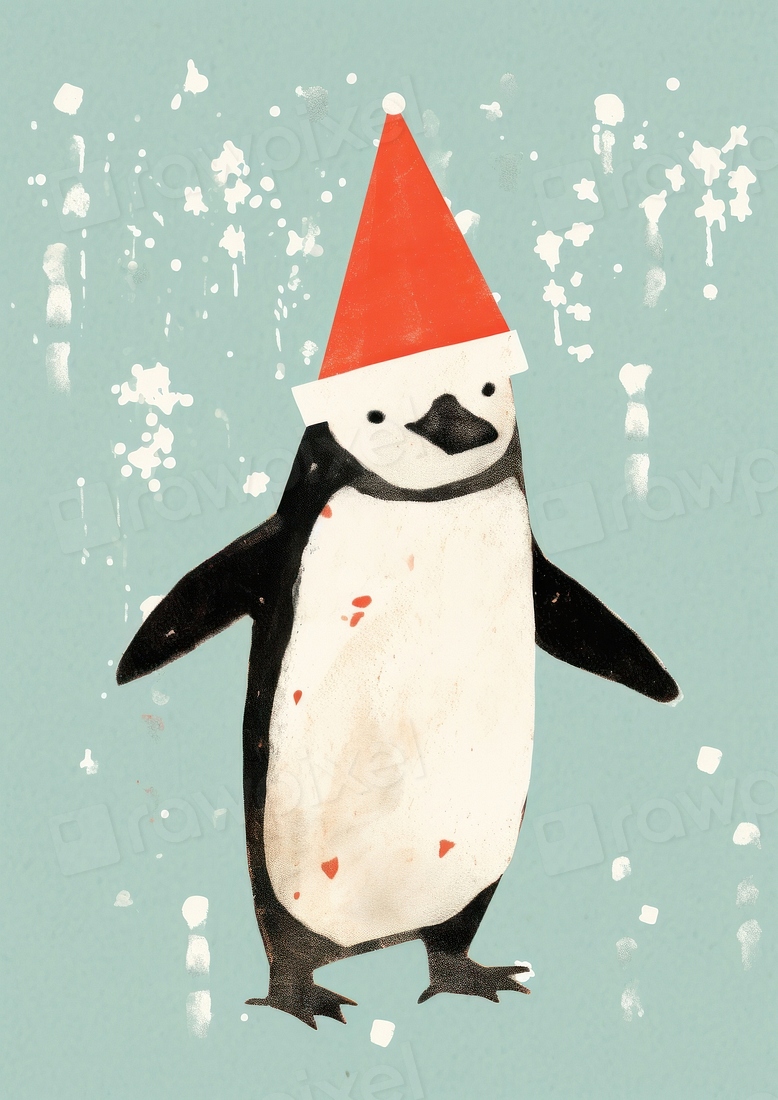 Happy dancing penguin celebrating Christmas | Premium Photo ...