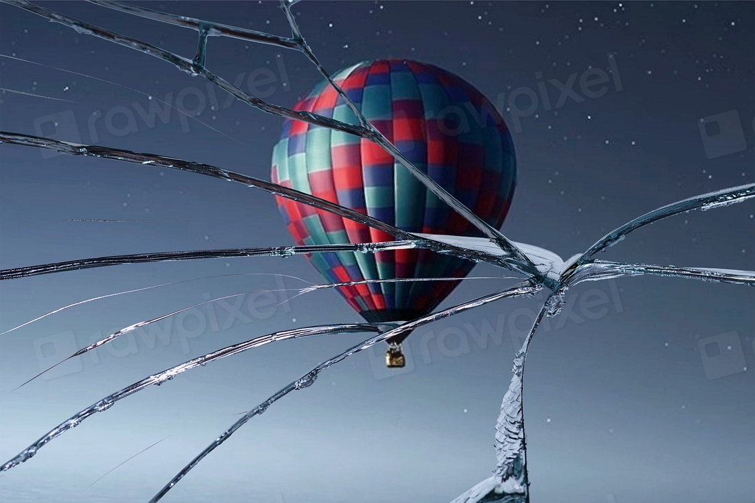 Blue balloon broken glass effect | Premium Photo - rawpixel