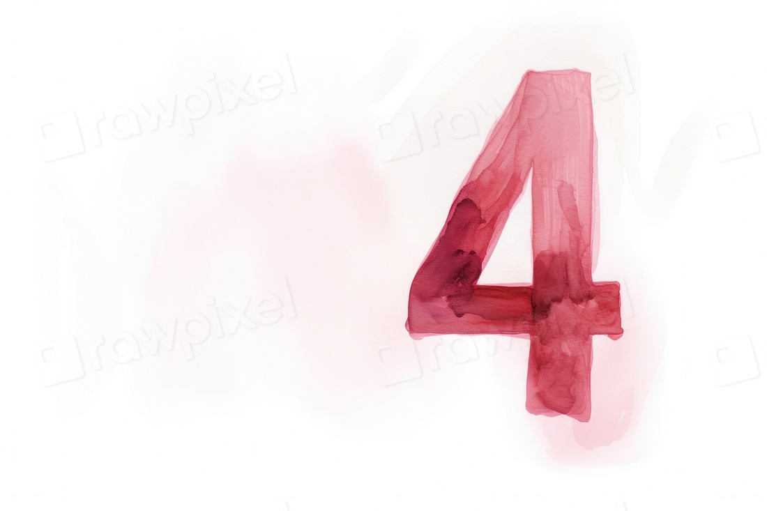 Number 4 text symbol white | Free Photo Illustration - rawpixel