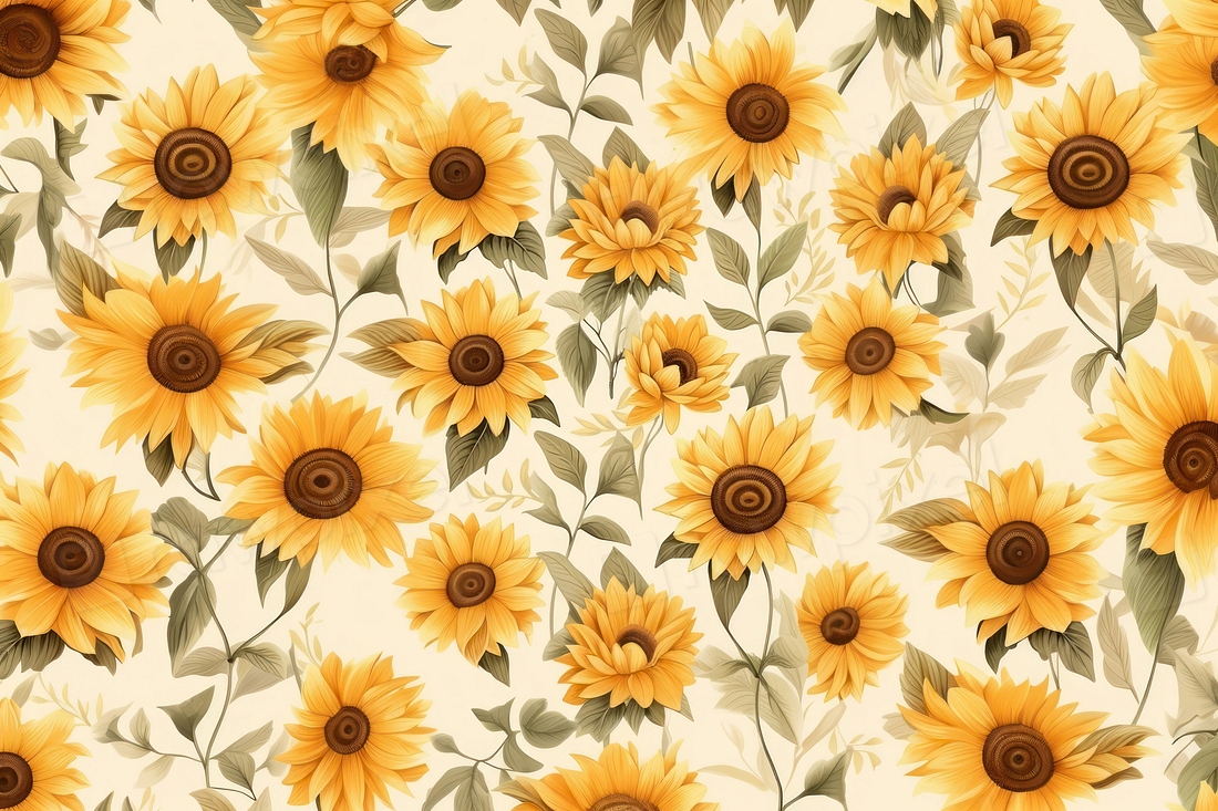 Sunflower pattern backgrounds wallpaper. | Premium Photo Illustration ...