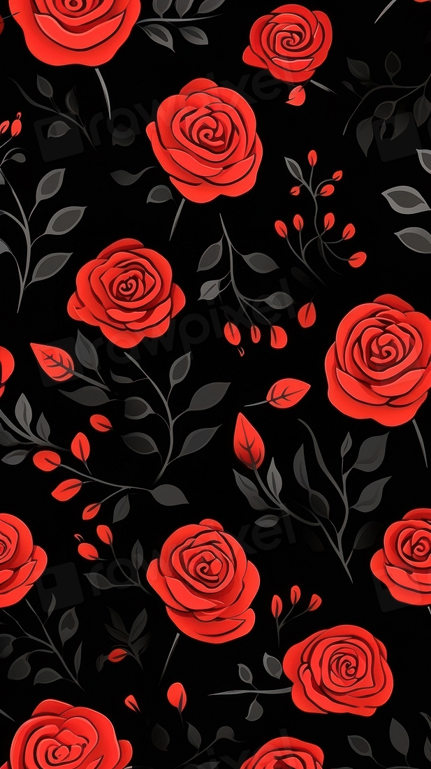 Red rose pattern backgrounds flower. | Free Photo Illustration - rawpixel