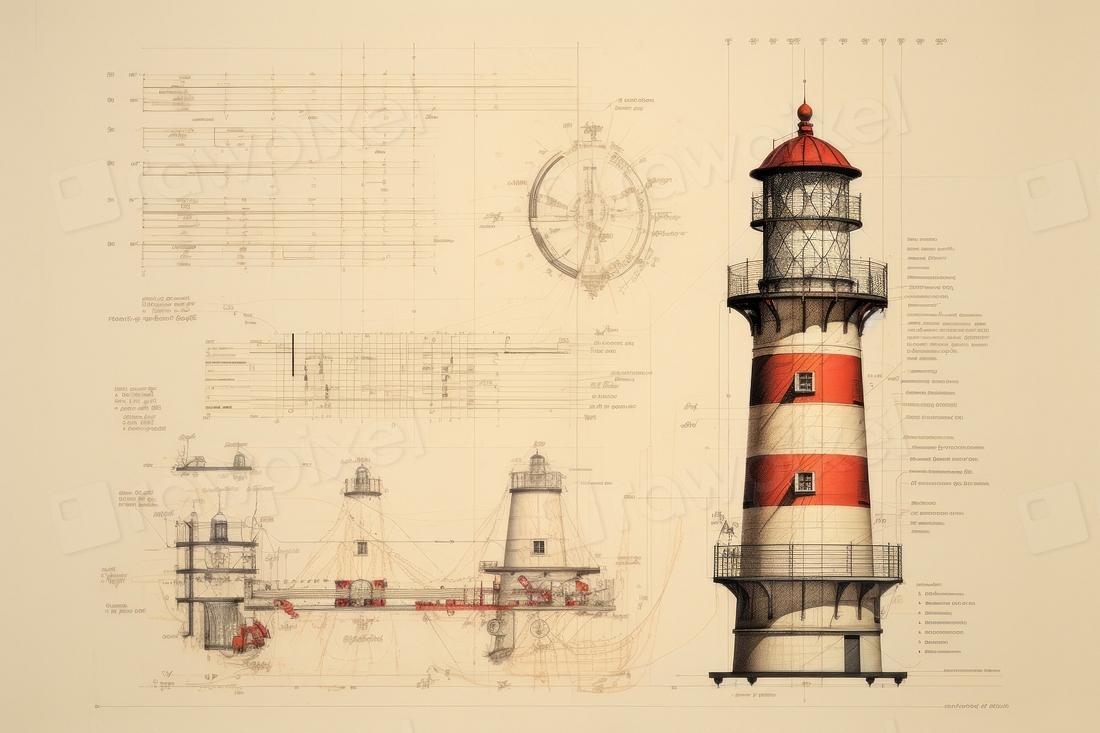Lighthouse diagram architecture drawing. AI | Premium Photo ...