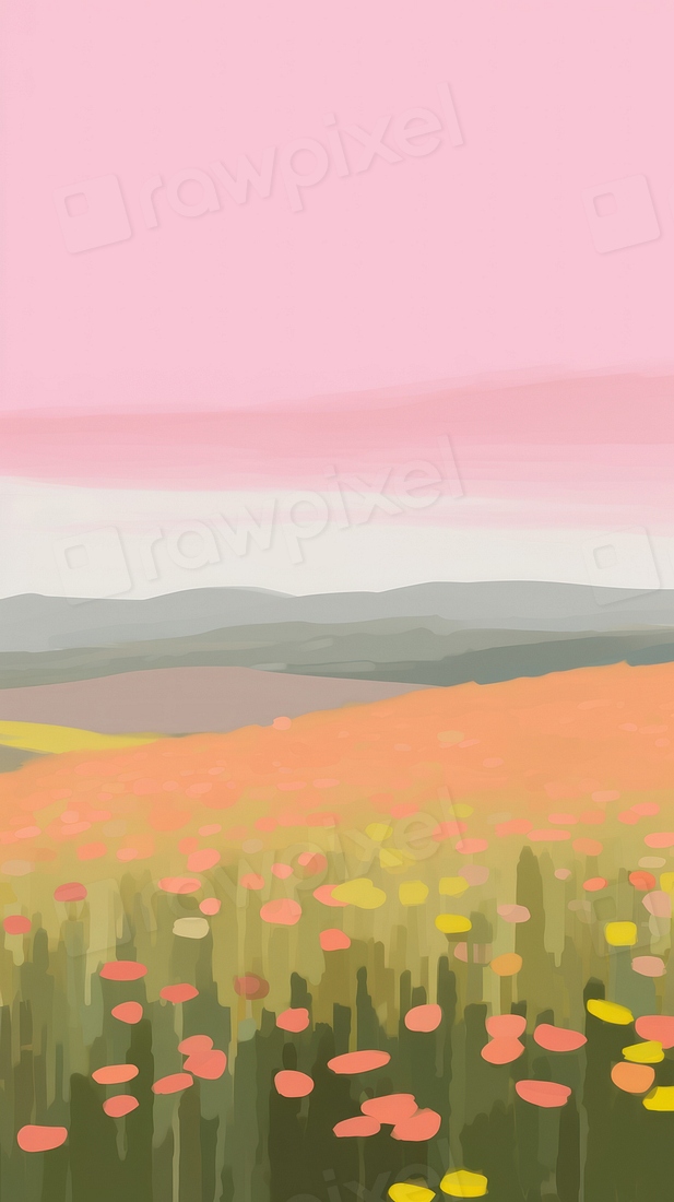 Flower field backgrounds outdoors painting. | Premium Photo ...
