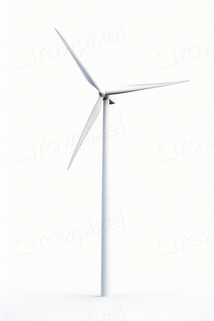 Wind turbine machine white background | Free Photo - rawpixel