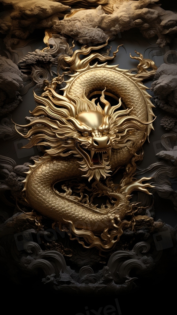 Gold chinese dragon gold representation | Free Photo - rawpixel