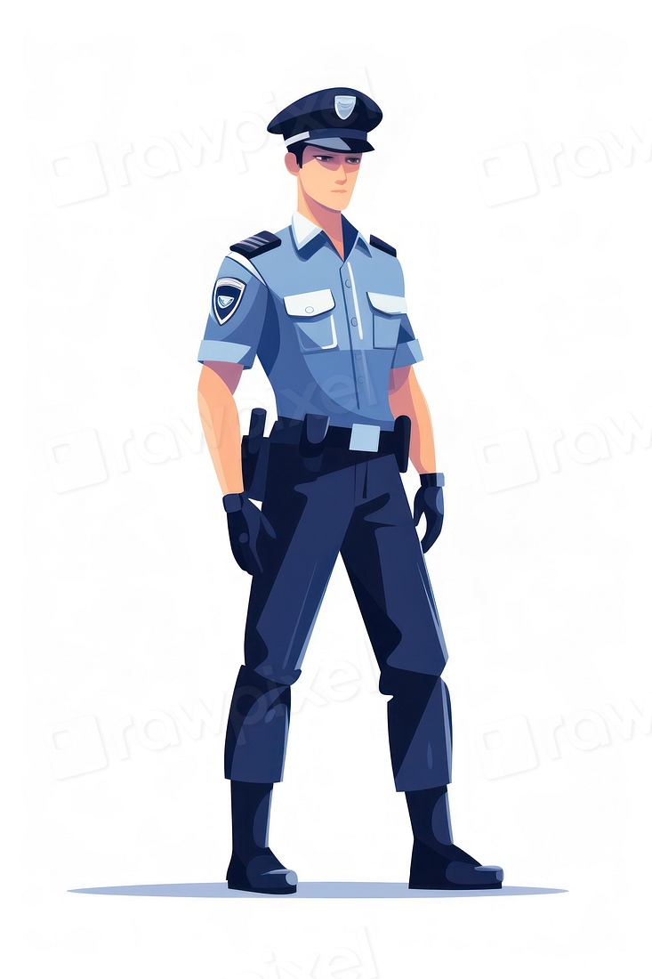 police adult white background architecture. | Free Photo Illustration ...