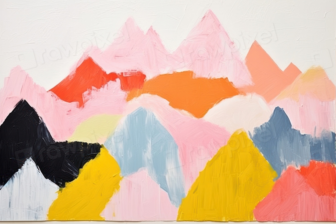 Mountain art abstract painting. AI | Free Photo Illustration - rawpixel